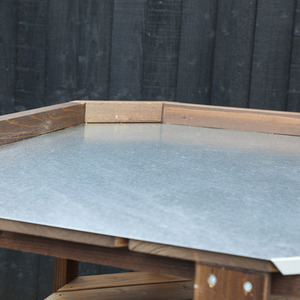 Outdoor Wooden Kitchen Corner Table Shelves Pressure Treated