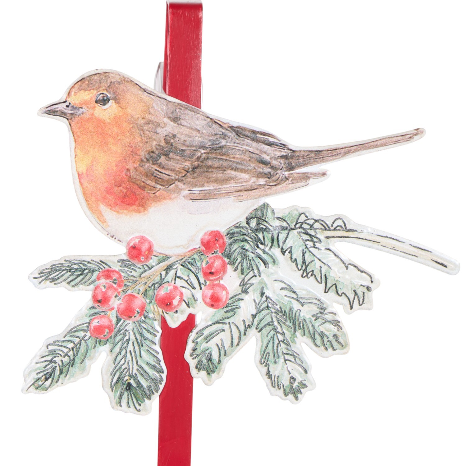 Christmas Robin Metal Wreath Hanger