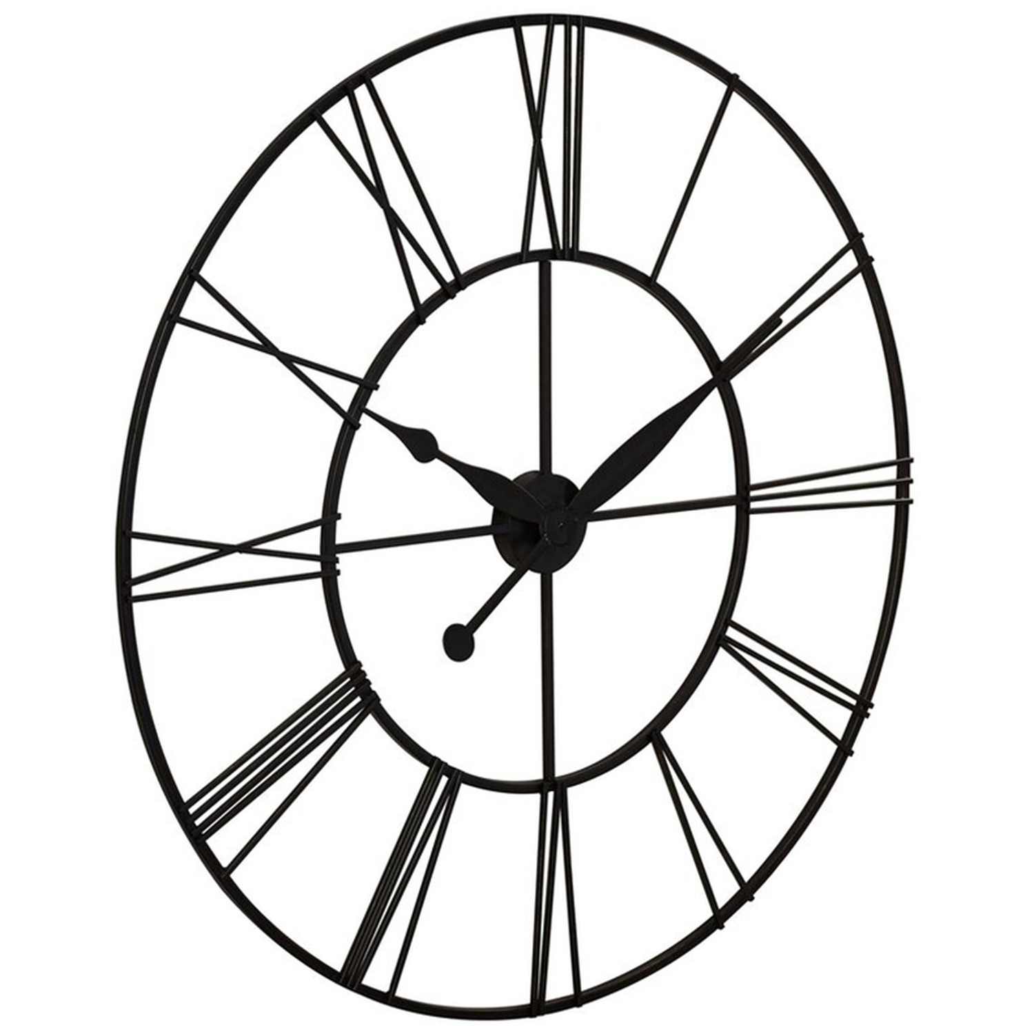 HomeScape Clock Vintage Metal Wall Timepiece with Cut-Out Design