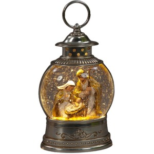 SnowTime Battery Operated LED Water Lantern with Nativity Scene