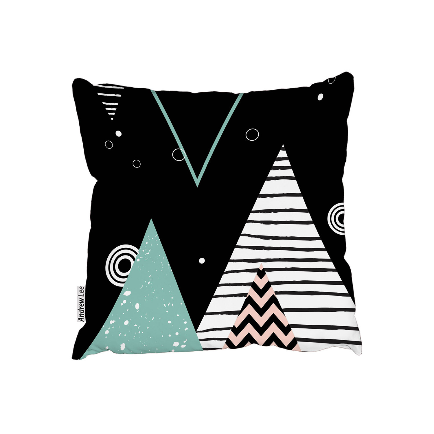 Triangles, Circles Zig Zag Patterns Outdoor Cushion