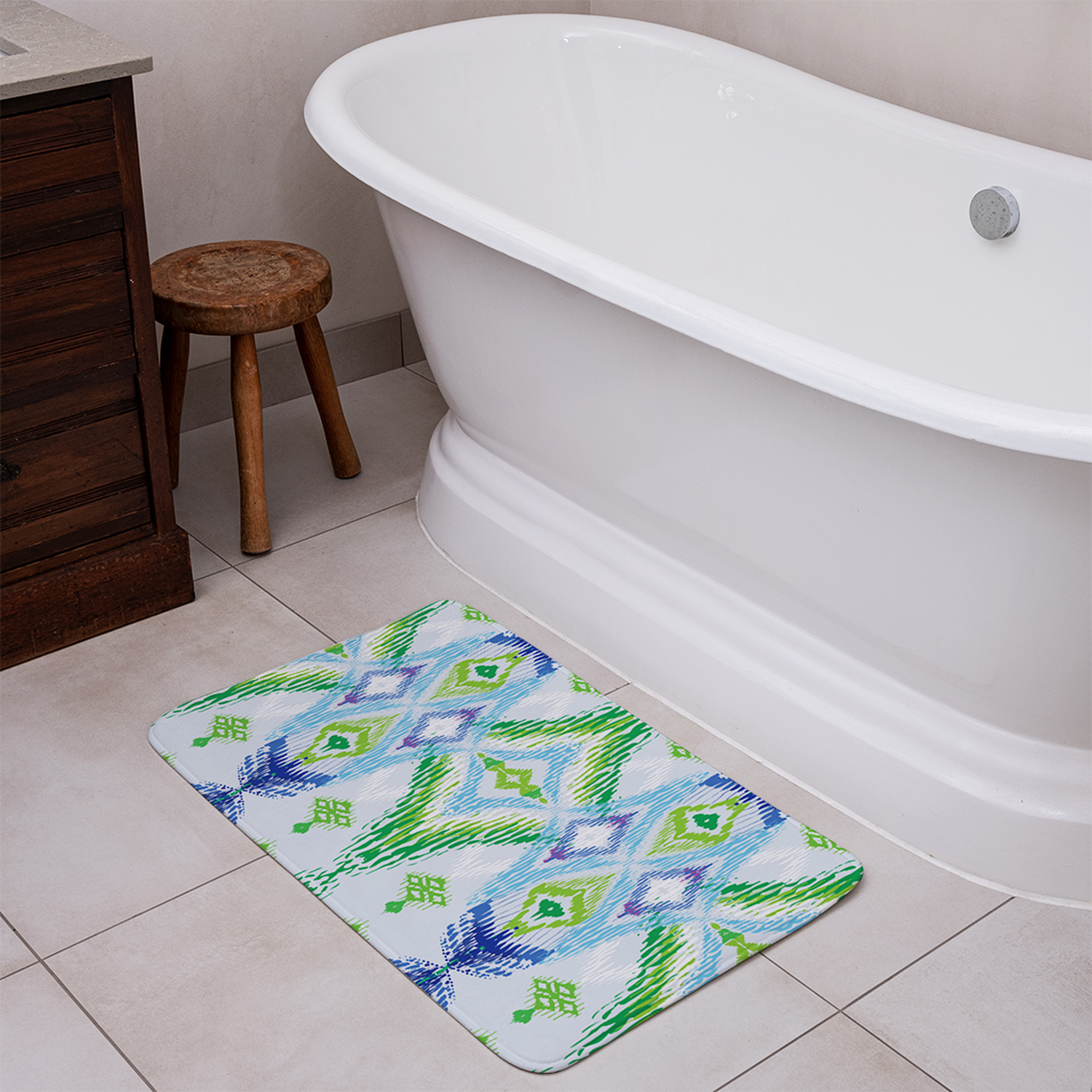 Ethnic Style Modern Scarf Bathmat