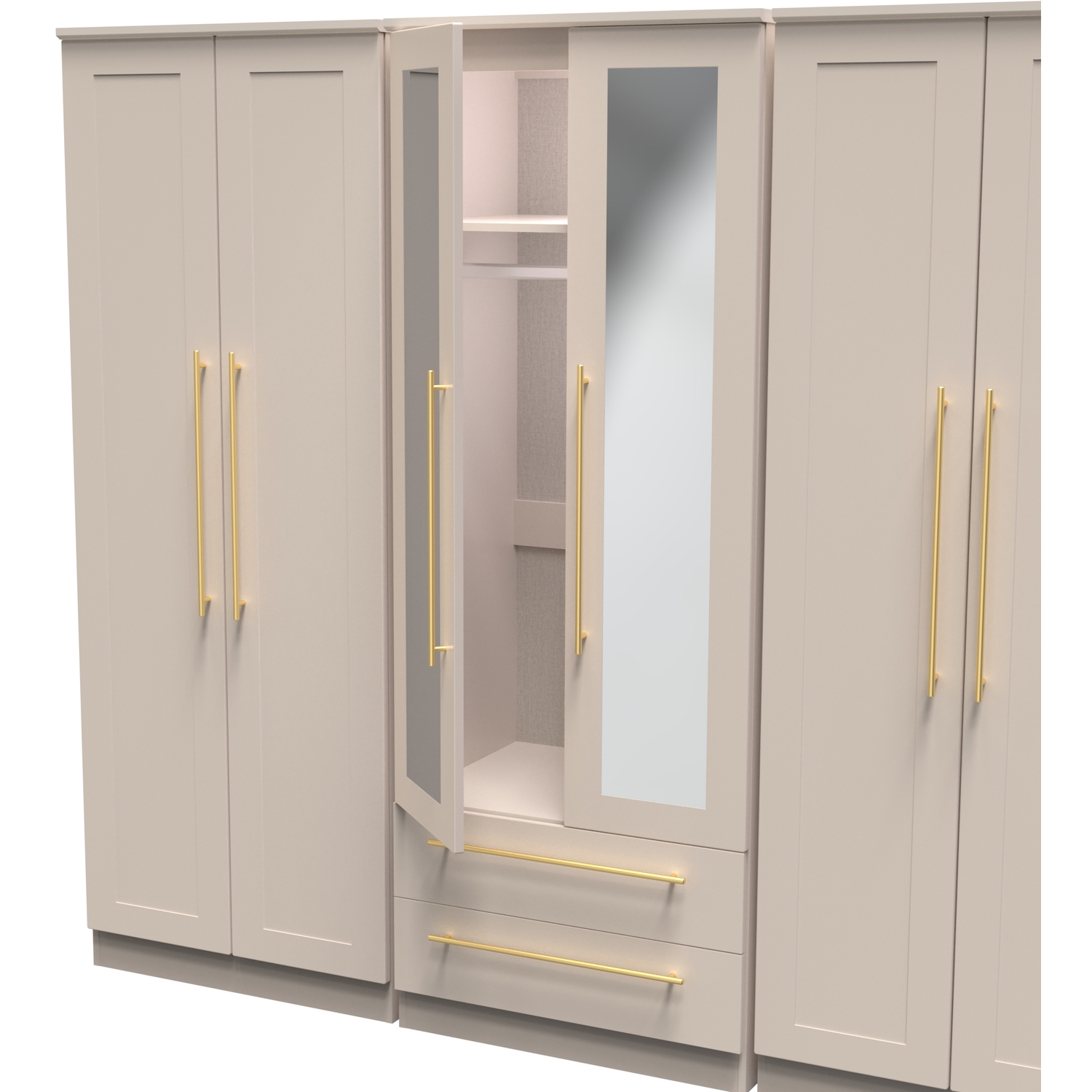 Haworth Ready Assembled Tall 6 Door Wardrobe