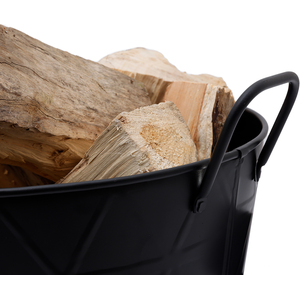 Yew Fireside Log Bucket Contemporary Design Iron Matte