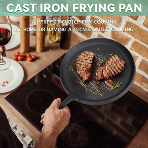 Cast Iron Skillet Frying Pan with Stay-Cool Handle