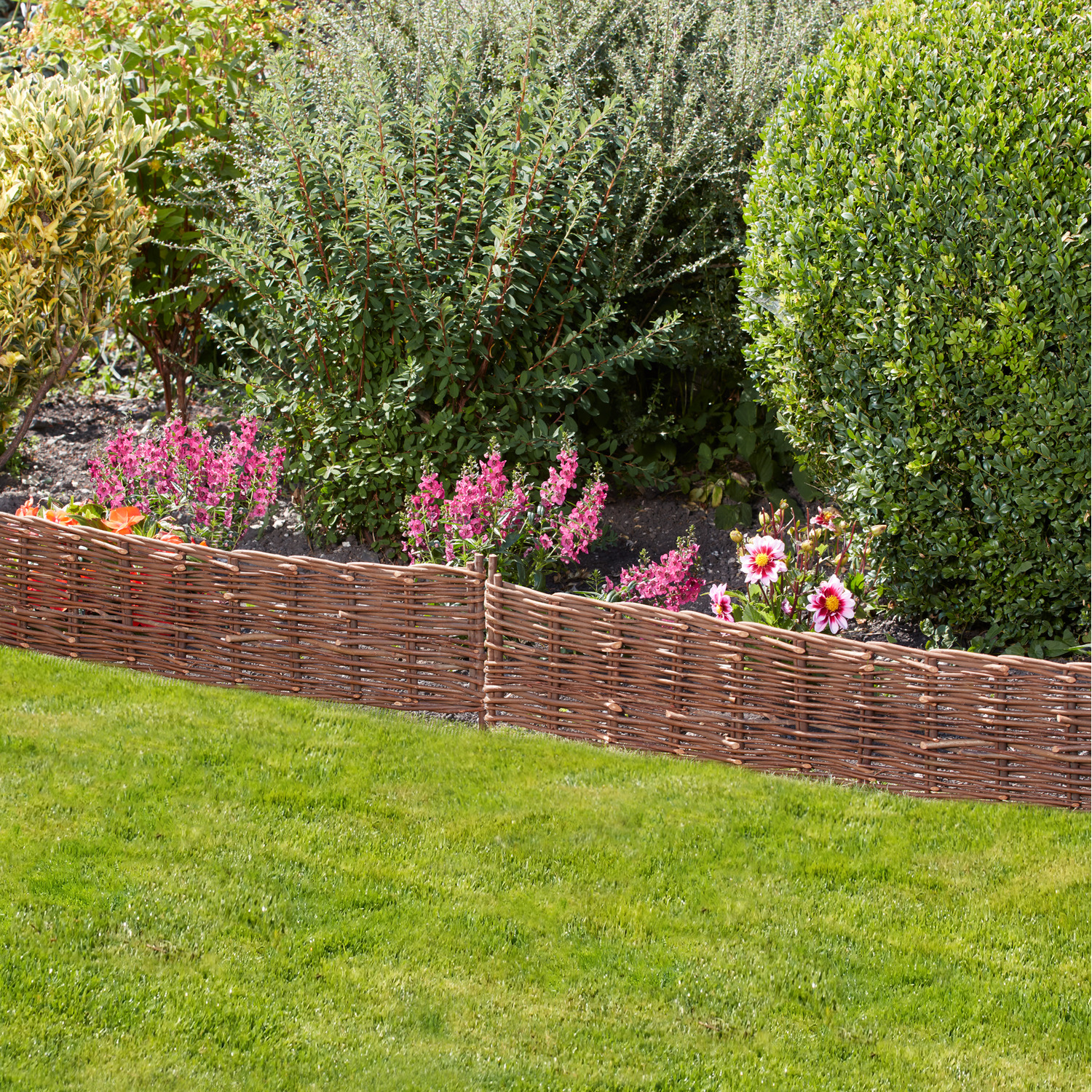 Woven Willow Border Edging Twin Pack
