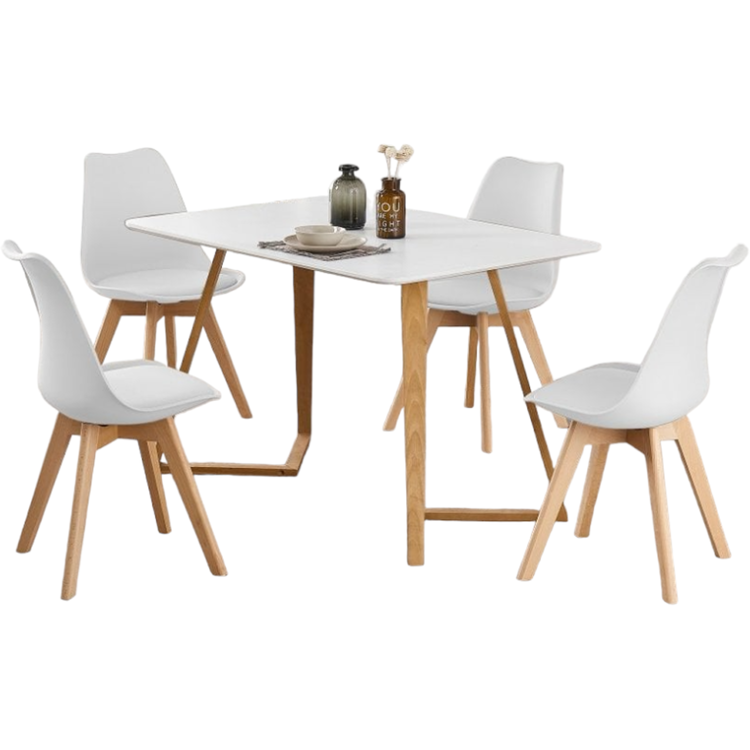 Lorenzo Dallas Dining Set includes a Table with 4 Chairs