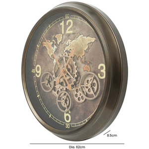 Modern Metal Gear Clock for Bedroom