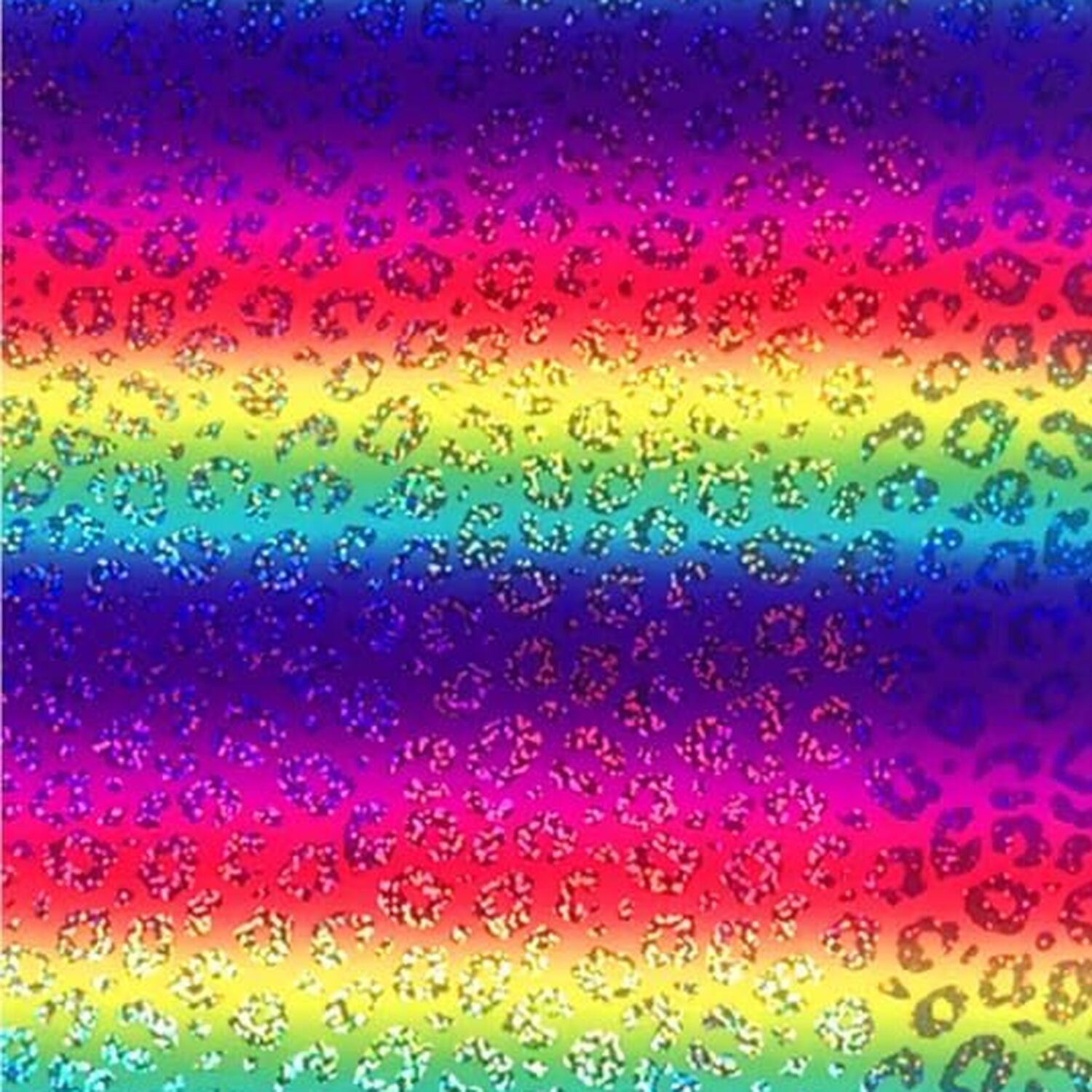 10 Sheets Self Adhesive Leopard Pattern Rainbow Holographic Vinyl
