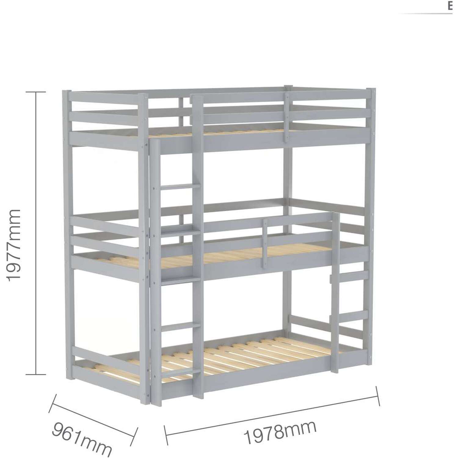 Triple Bunk Bed Frame High Sleeper Birlea Tressa