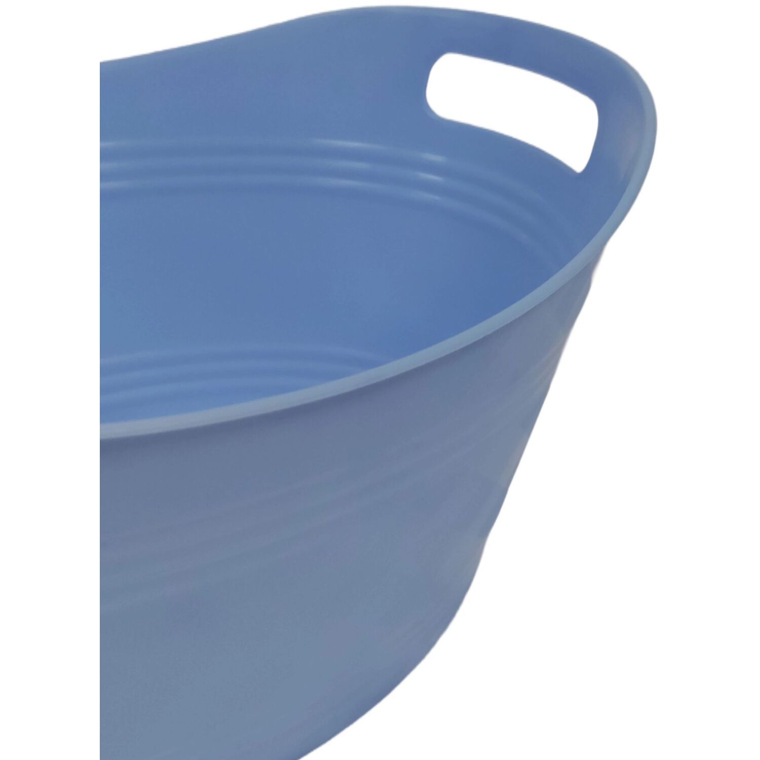 Small Blue Plastic Ice Bucket With Handles Drink Cooler Tub Party