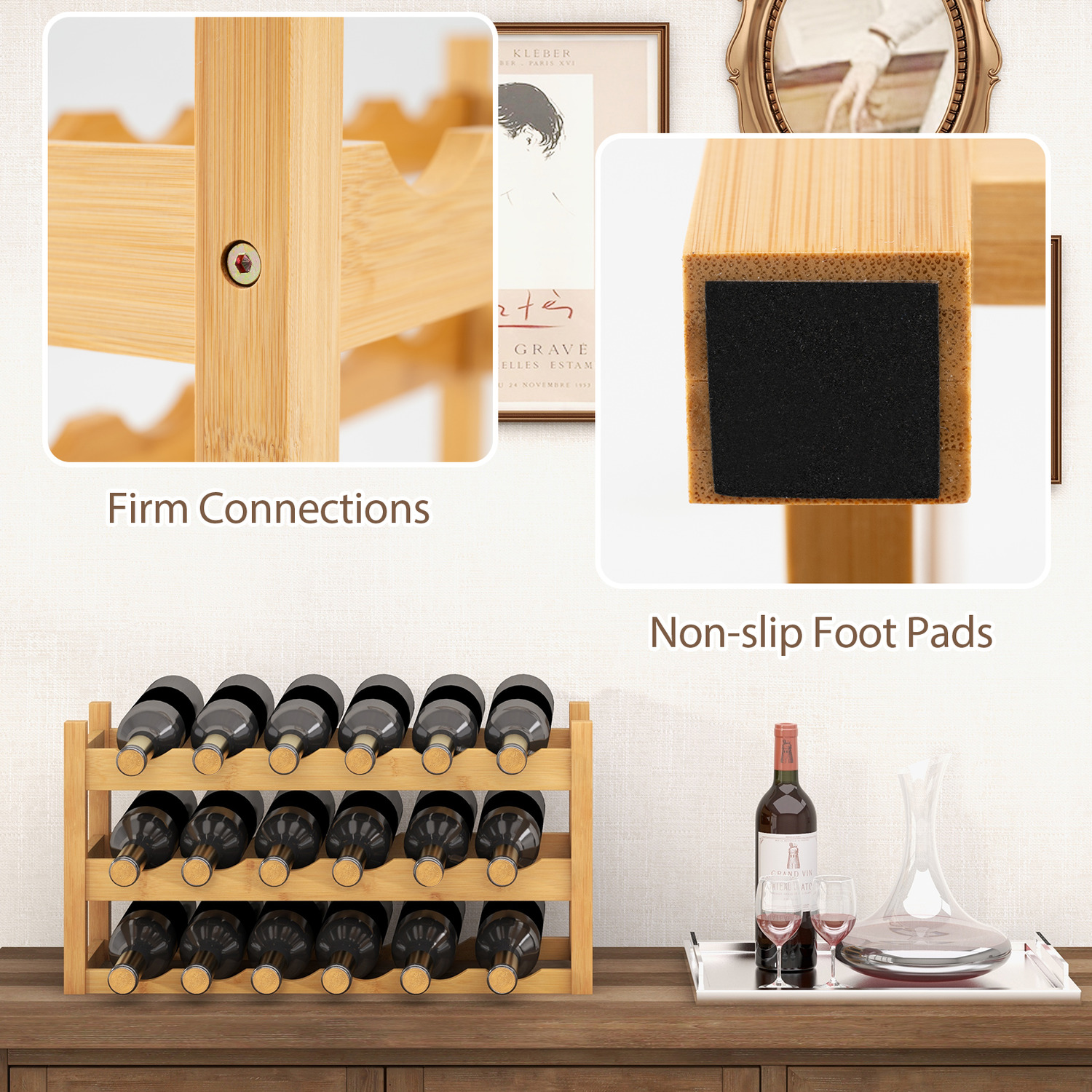 3-Tier Bamboo Wine Rack