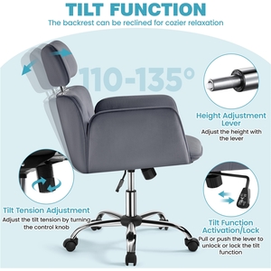 Rolling Swivel Computer Chair Vanity Chair