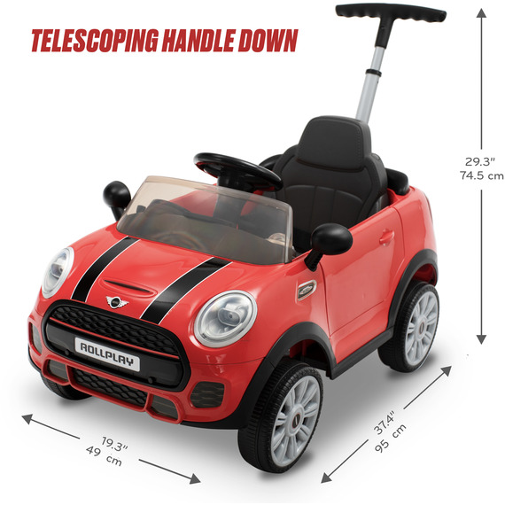 Mini Cooper Play Push Car with Parental Handle
