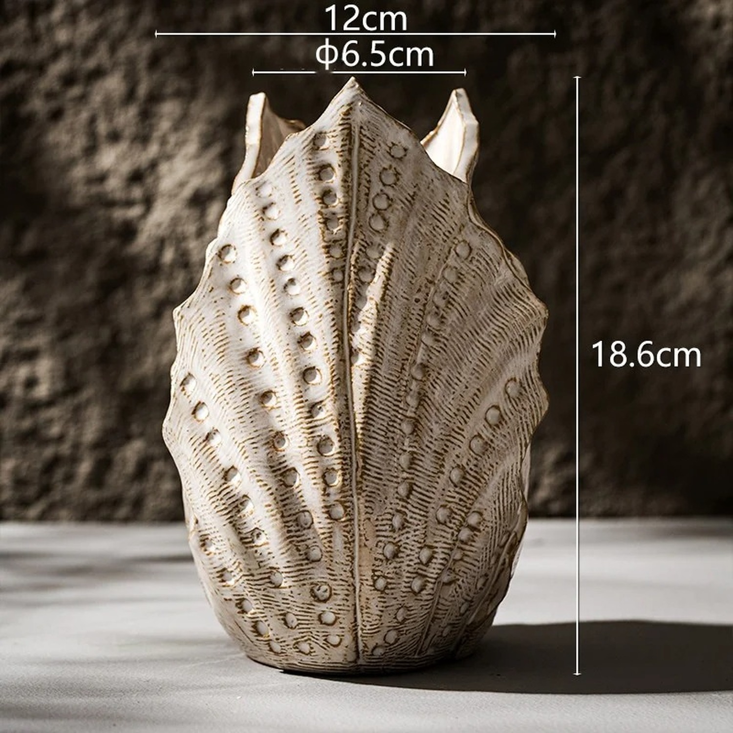 Small Sea Fossil Inspired Ceramic Vase