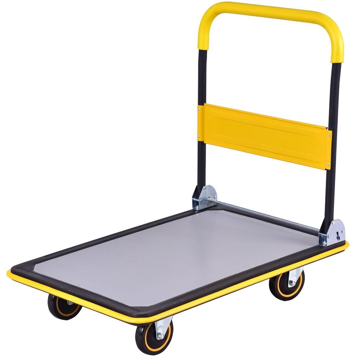 Rolling Folding Push Cart 300KG-Yellow