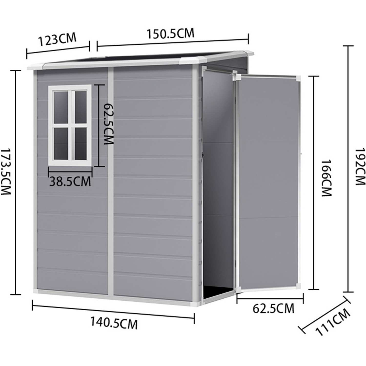 Plastic Outdoor Garden Shed with Lockable Door