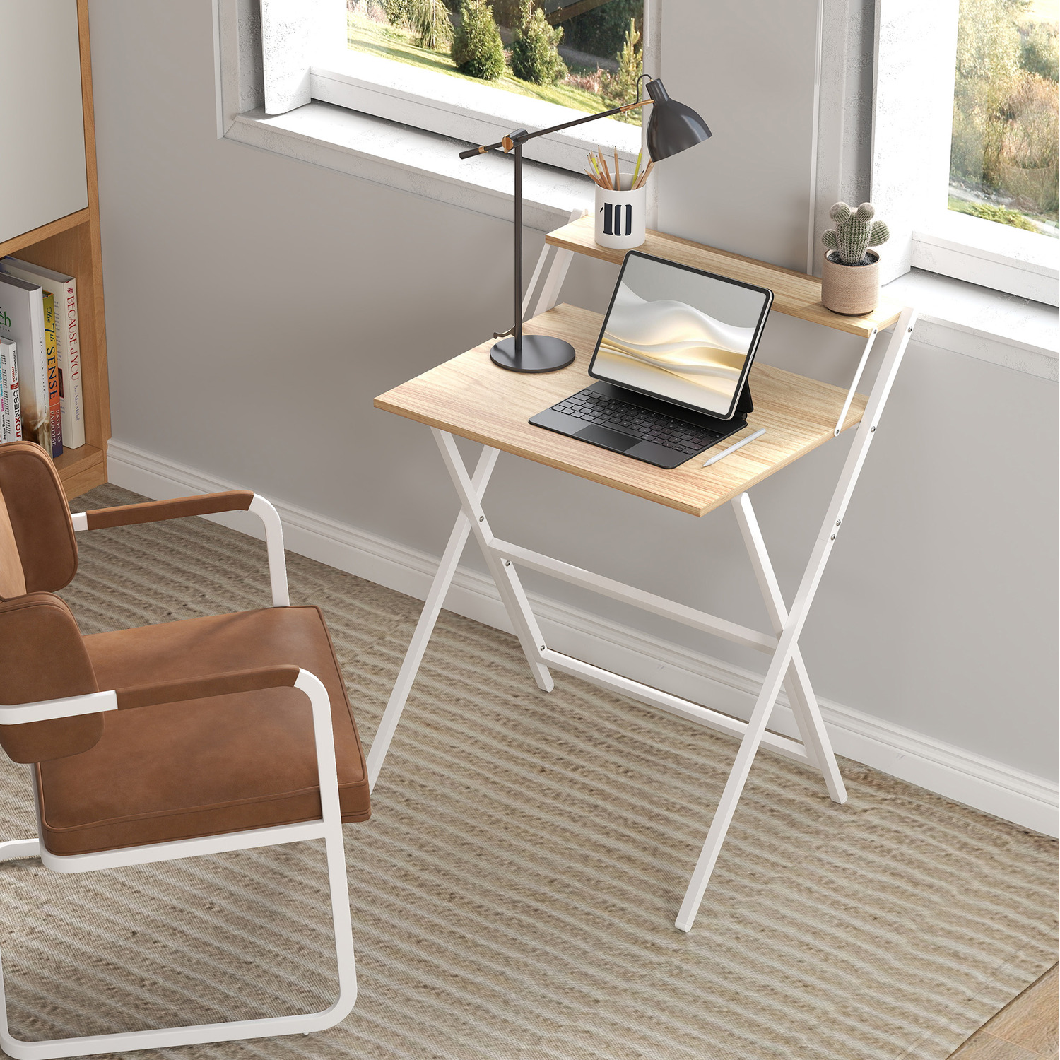 HOMCOM Folding Computer Table
