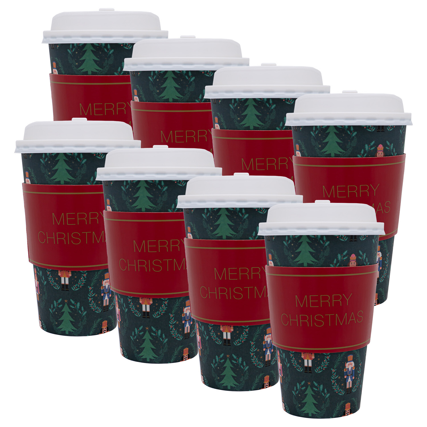 Pack of 8 Nutcracker Paper Travel Cups