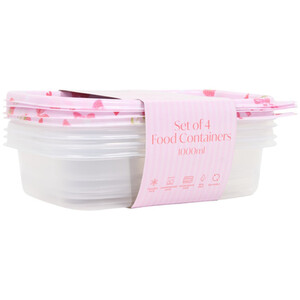 Pack of 4 Berry Sweet Food Containers