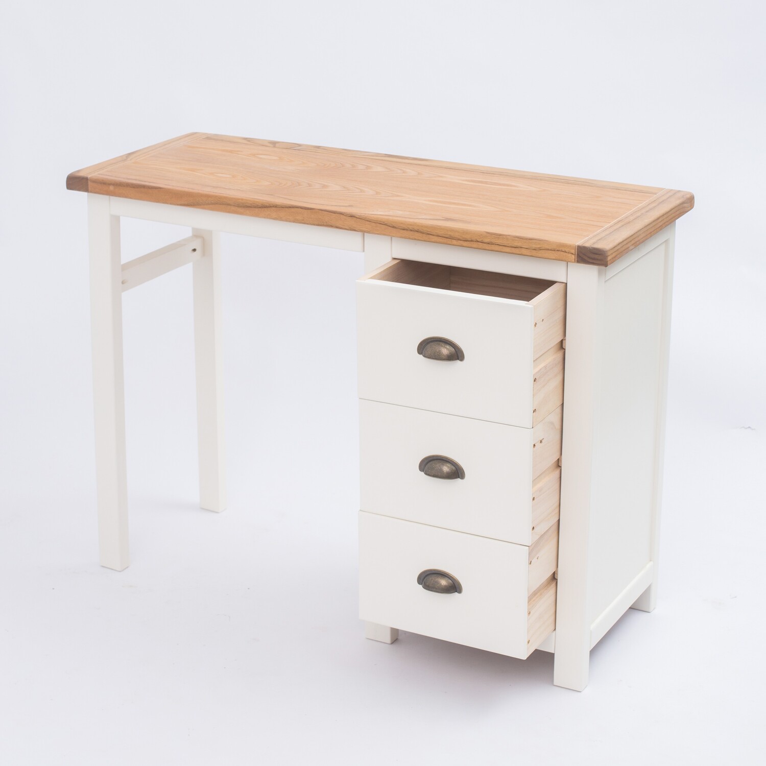 Lovere 3 Drawer Dressing Table - Satin Chrome Handle