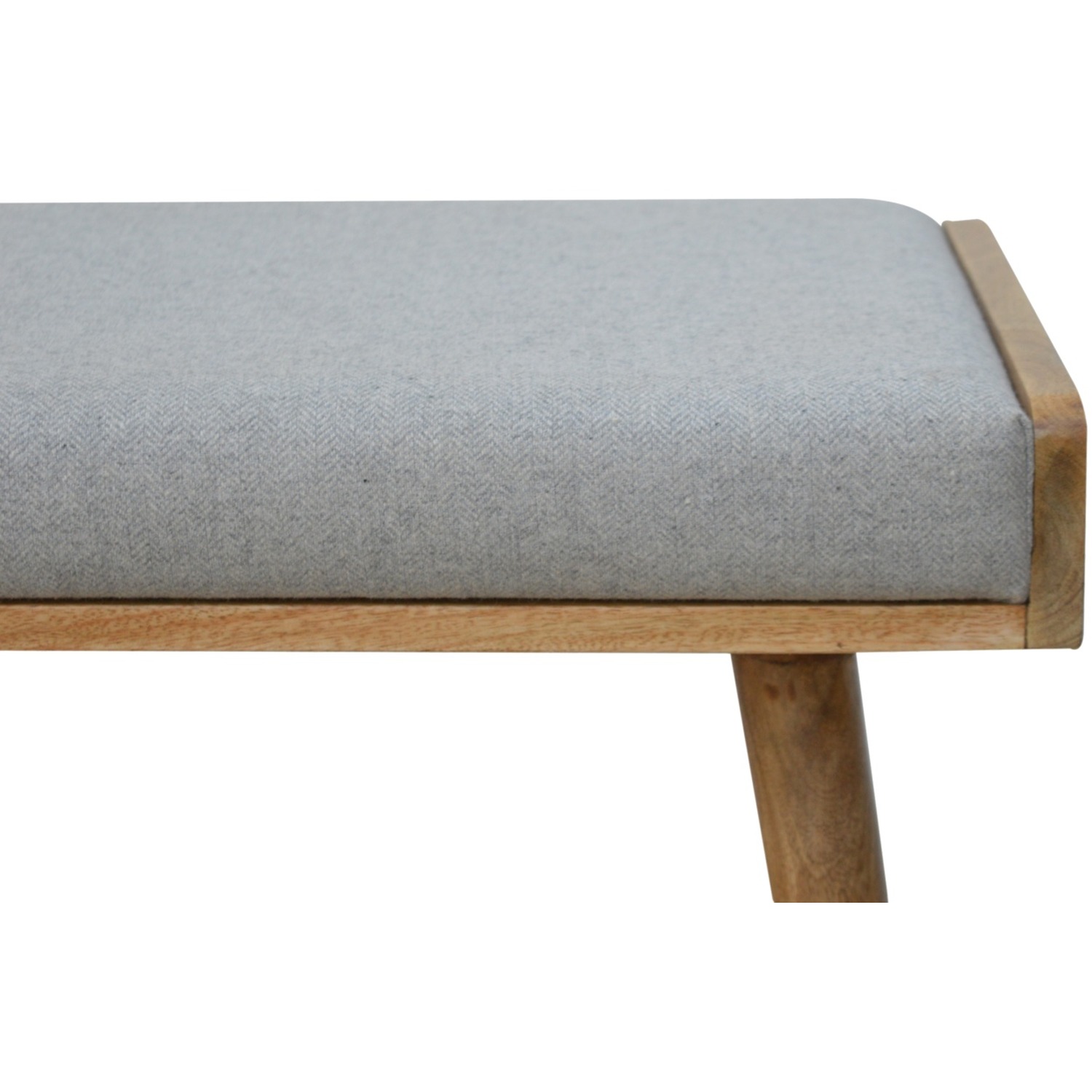 Grey Tweed Tray Style Footstool
