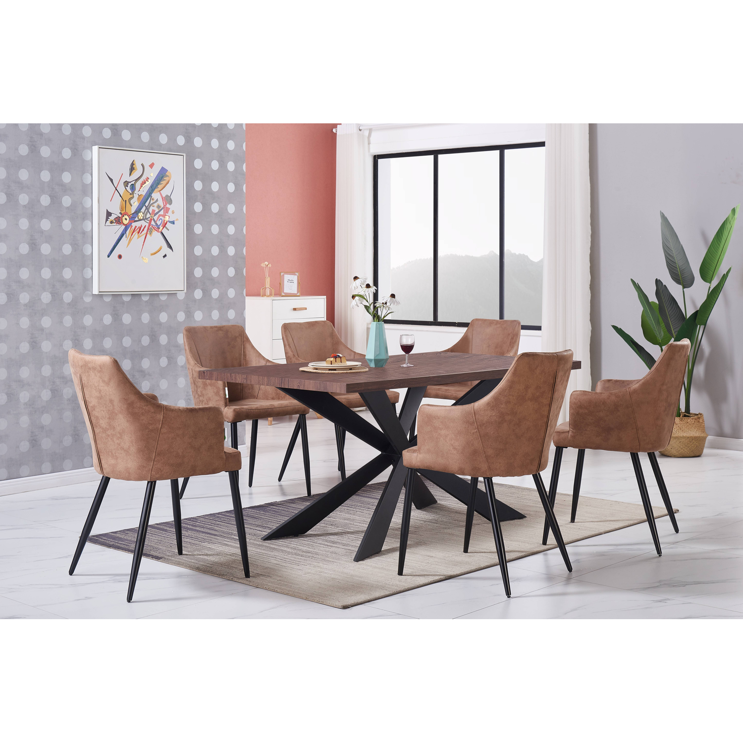Zarah Duke Dining Set with a Table and 6 Chairs