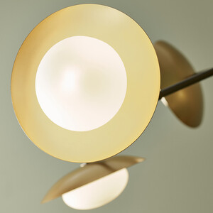 Tivoli 6 Light Ceiling Semi Flush Gold Dark Bronze Finish With Opal Glass