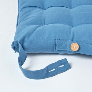 Solid Cotton Seat Pad with Button Straps