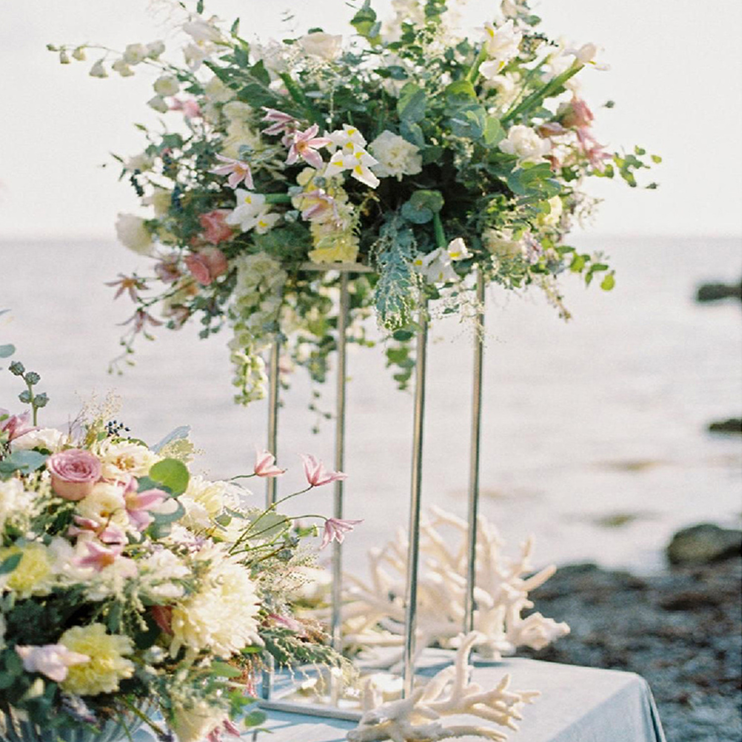 Silver Plant Stand for Garland and Bouquet