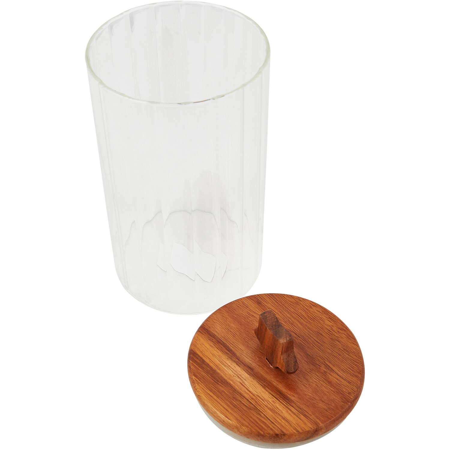 Ribbed Glass Jar with Star Lid