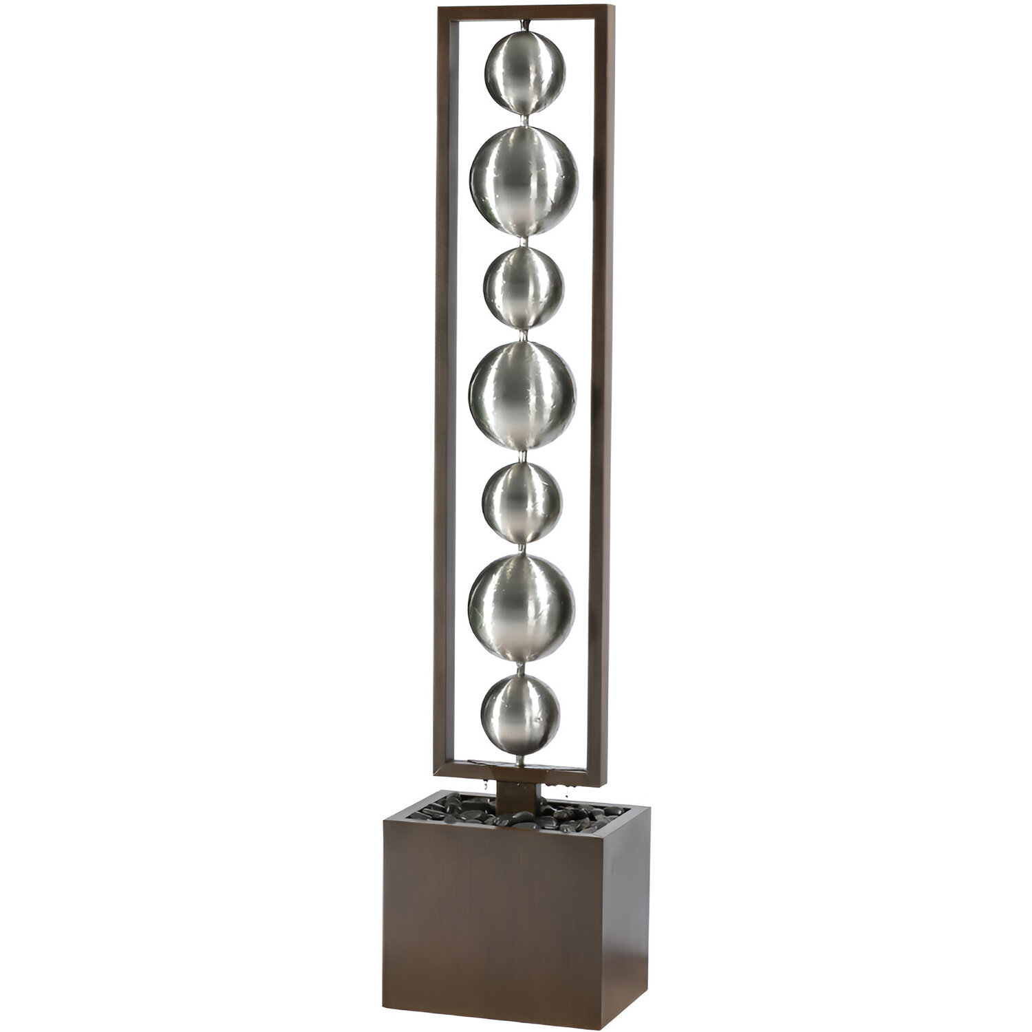 Primrose Zuma Stainless Steel Spheres Water Feature Wall Fountain 183cm