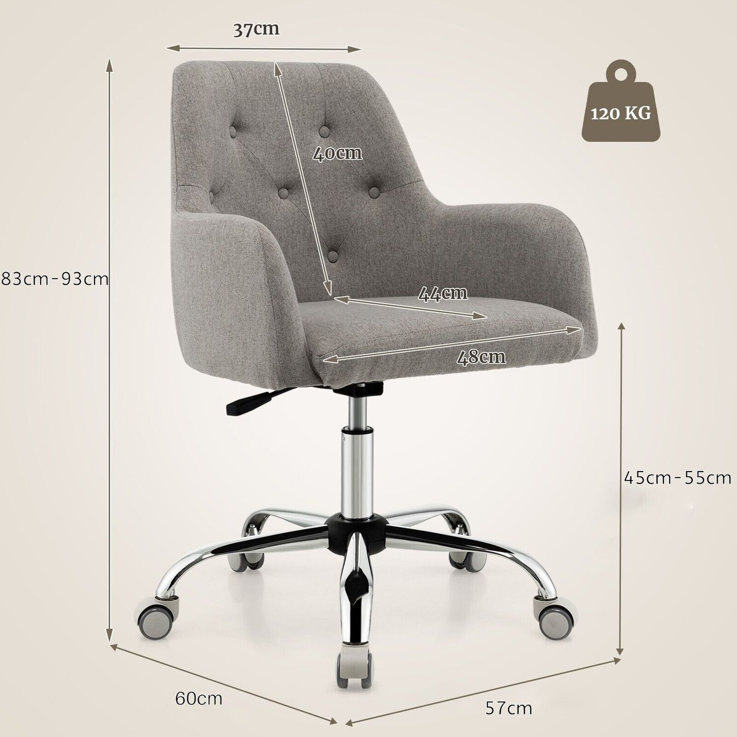 Height Adjustable Office Desk Chair