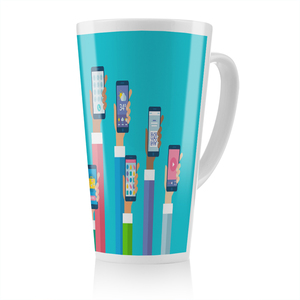 Hands Holding Smart Phones Latte Mug