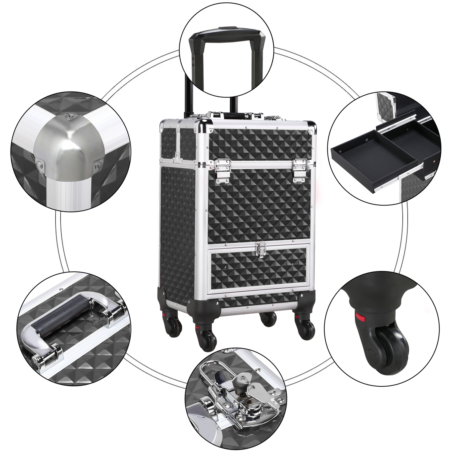 Small Makeup Case with Wheels