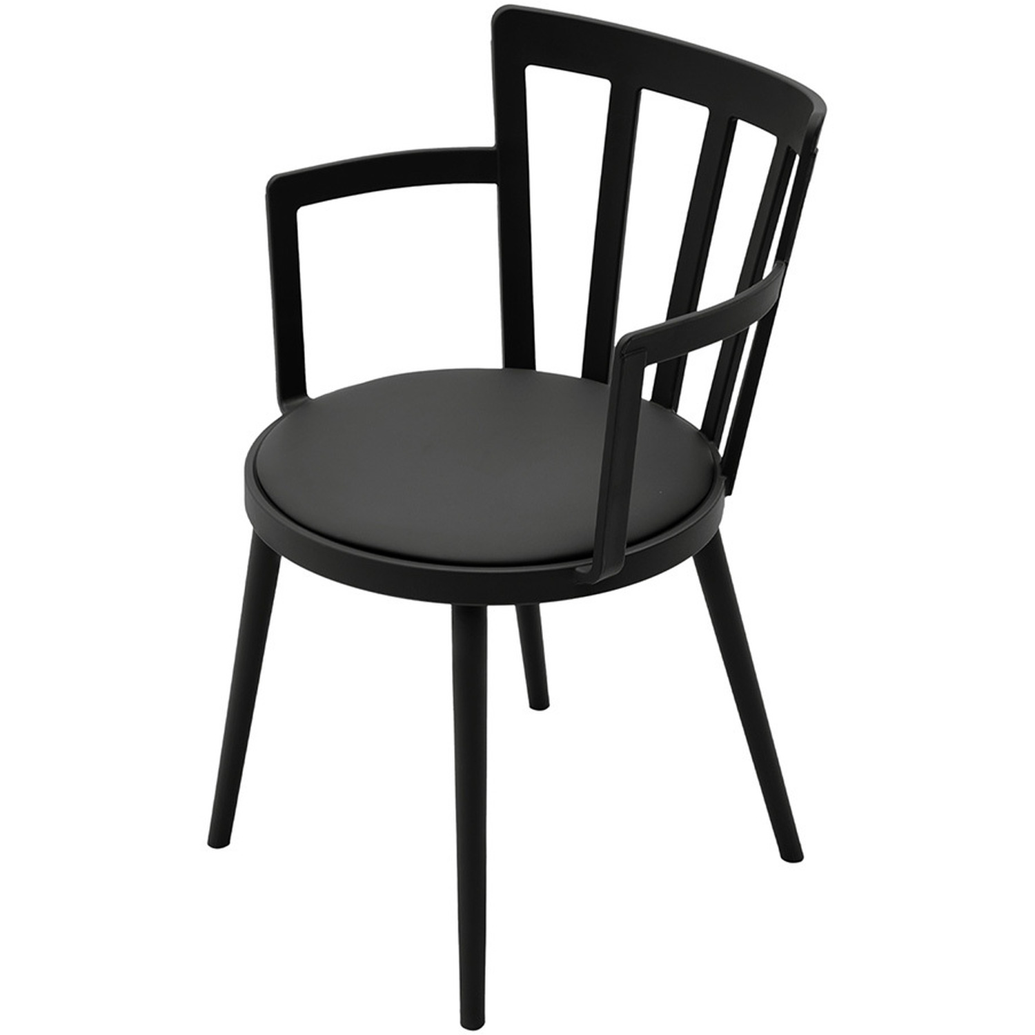 Set of 4 PP Dining Chairs with PU Leather Padded and Armrest