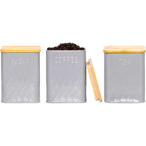 Essentials 3pc Grey Square Canister Set.