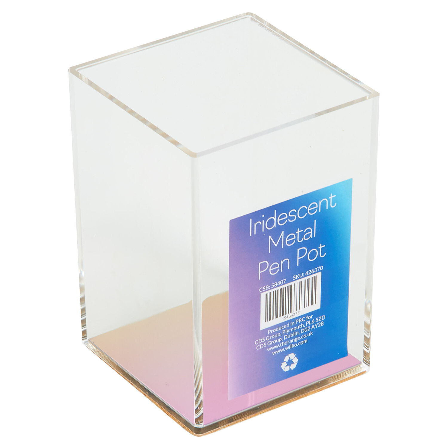 Iridescent Metal Pen Pot
