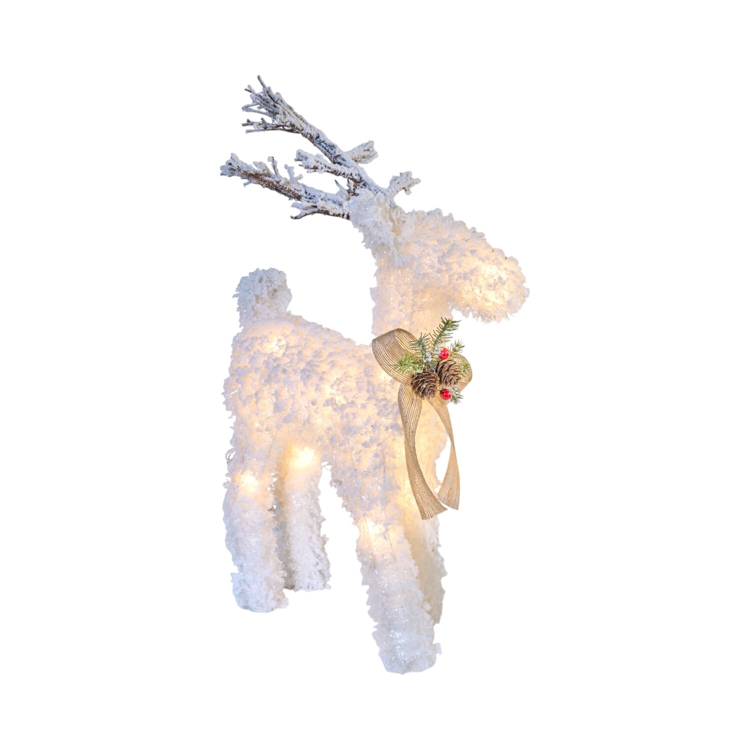 LED Scandi Tinsel Reindeer Standing Decoration