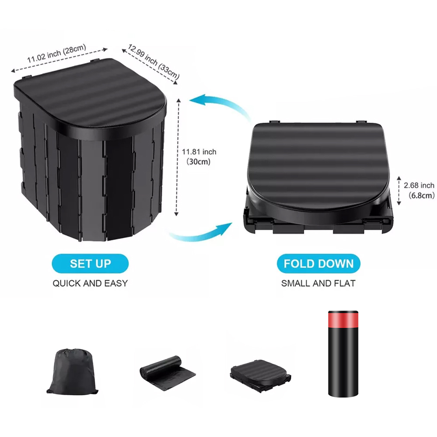 Folding Portable Outdoor Camping Travel Toilet