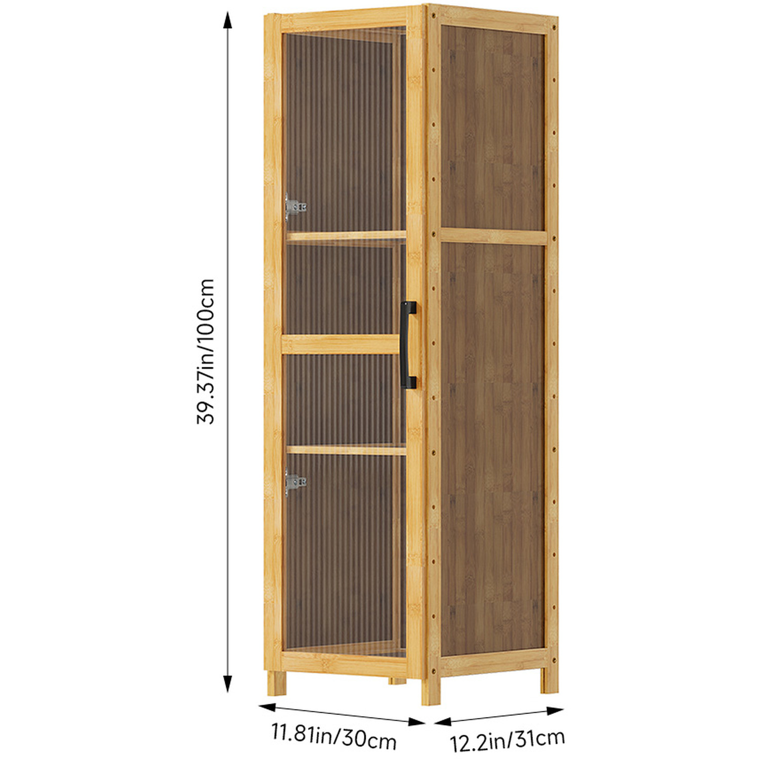 Narrow Bookcase Storage Unit with Acrylic Doors