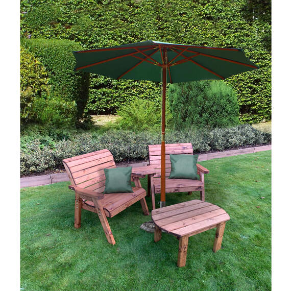 Charles Taylor Grand Twin Companion Seats Angled with Coffee Table and ...
