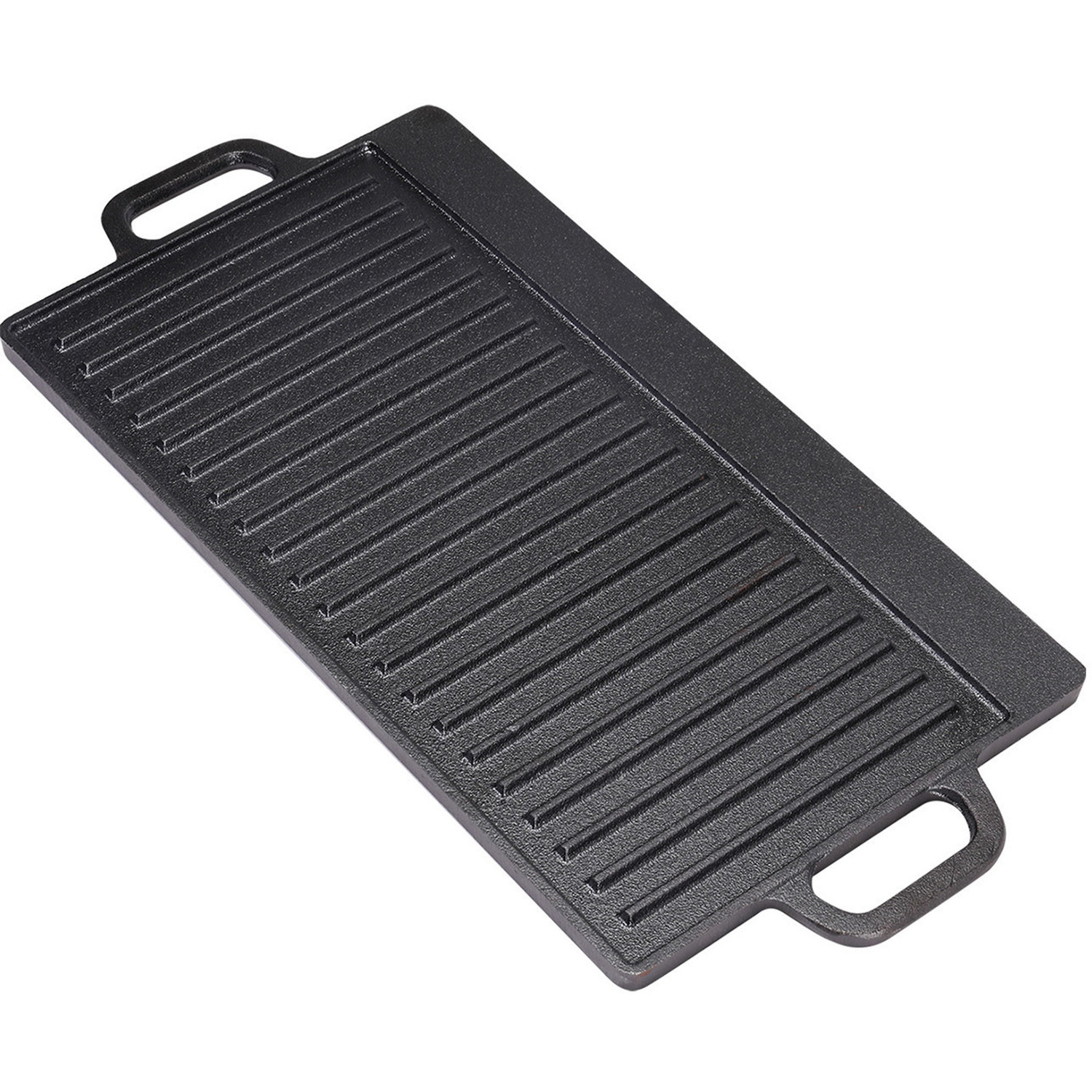 Cast Iron Frying Pan Plate Rectangle Non-stick BBQ Grill Pot