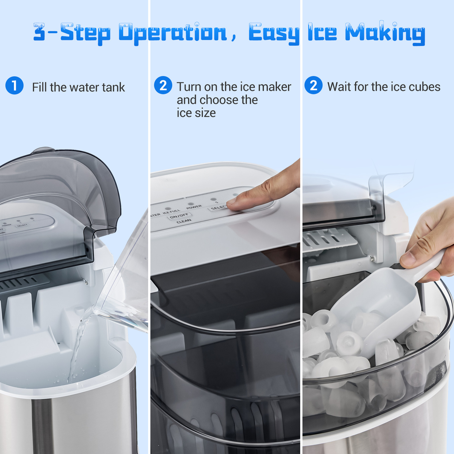 Costway Countertop Ice Maker Machine-White