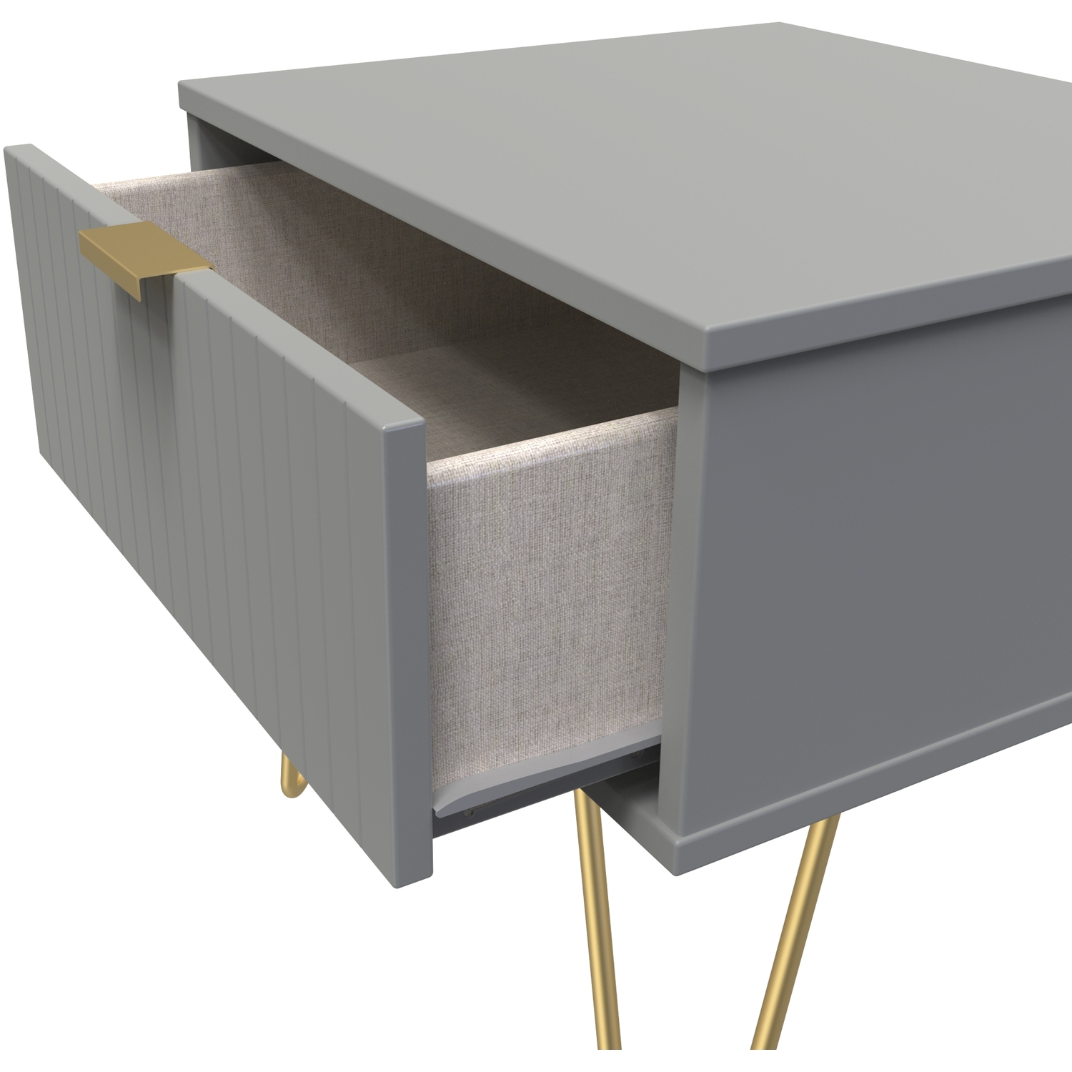 Linear Ready Assembled 1 Drawer Bedside Cabinet with Legs