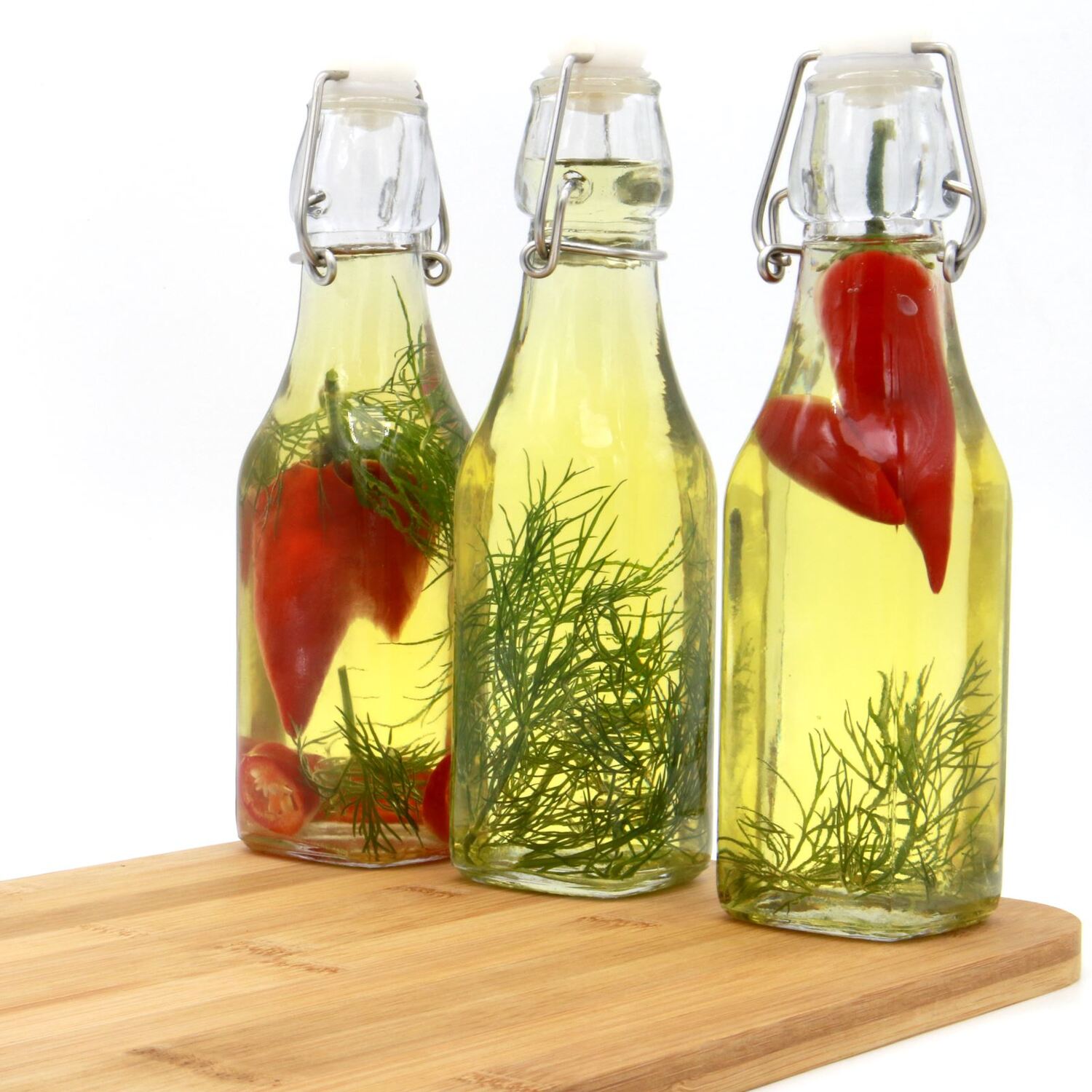 Set of 6 Clip Top Preserve Airtight Glass Kitchen Bottles 500ml