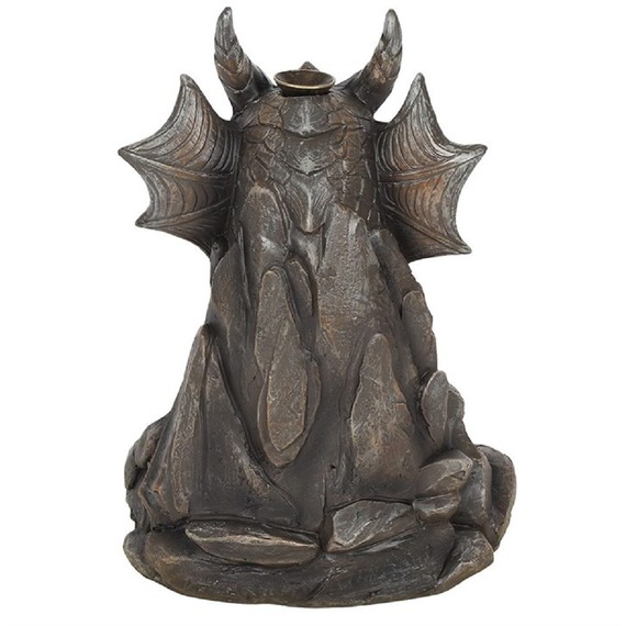 Grey Dragon Backflow Incense Burner with Castle