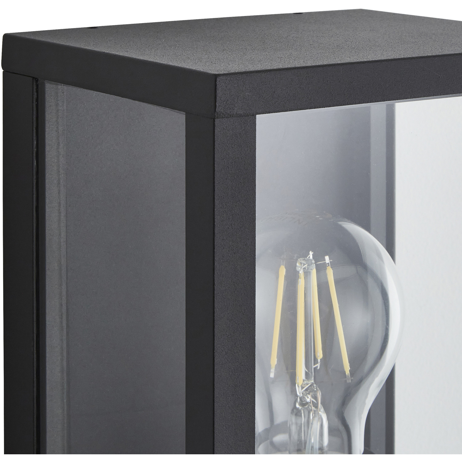 CGC SEB Black Outdoor Wall Light Box Lantern Double Up and Down Clear Glass