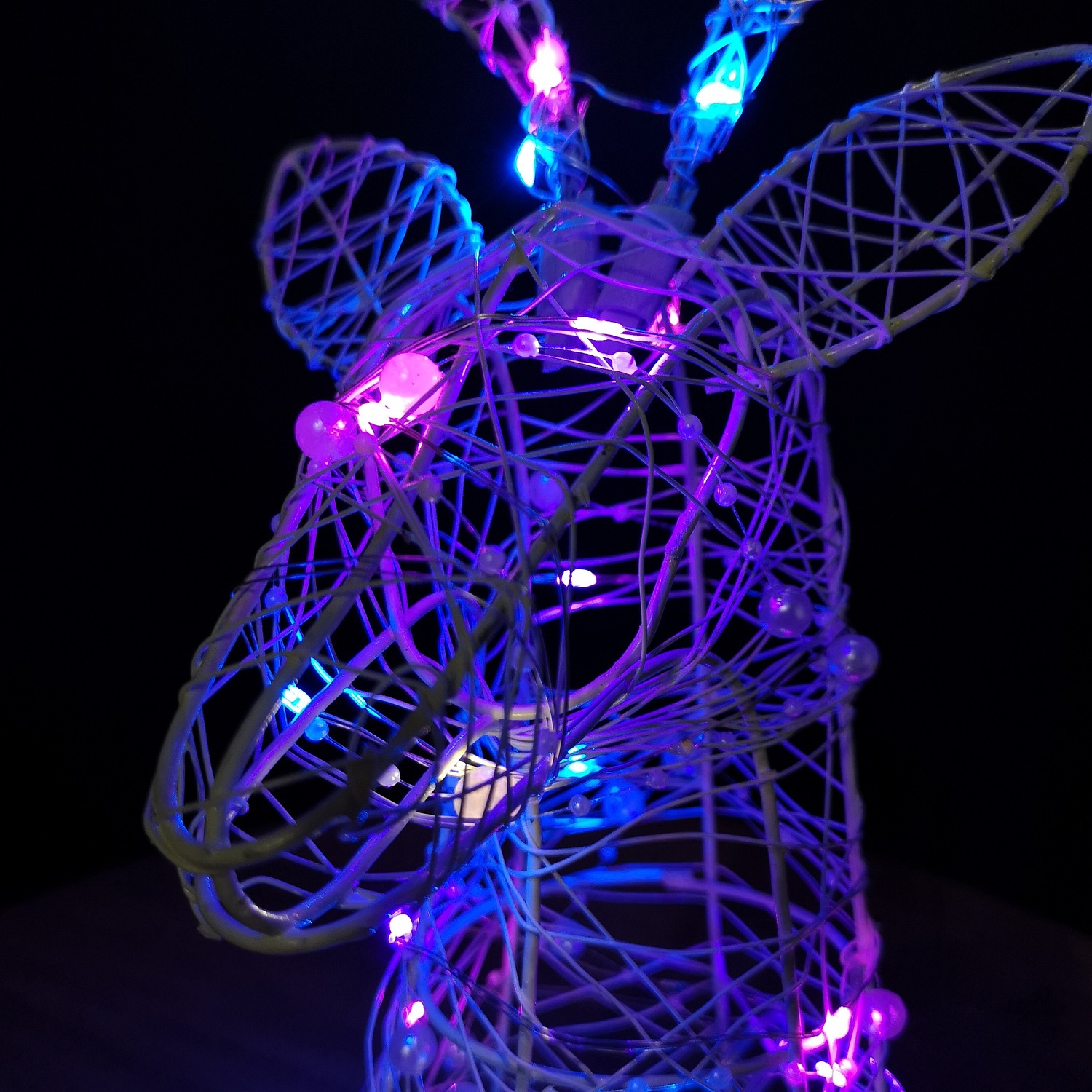 Battery Operated Metal Stag Head with Multi LEDs