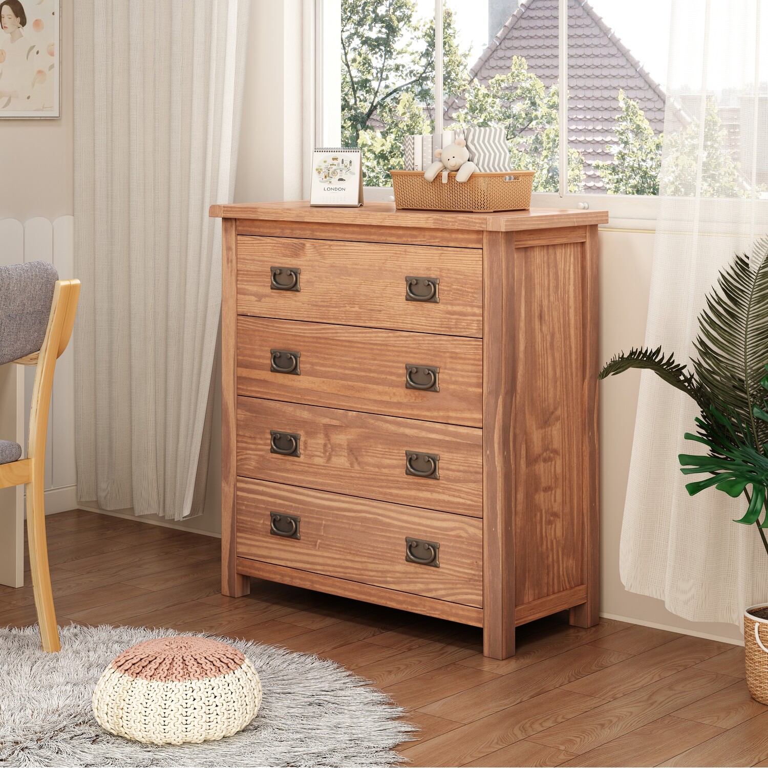 Padua 4 Drawer Chest - Antique Brass Drop Handle